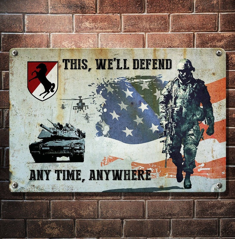 Us Army 11Th Armored Cavalry Regiment Metal Sign - Veteran UX