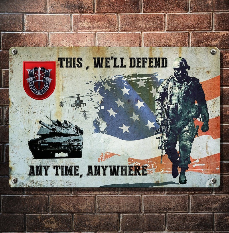 US Army 7Th Special Forces Group Metal Sign - Veteran UX