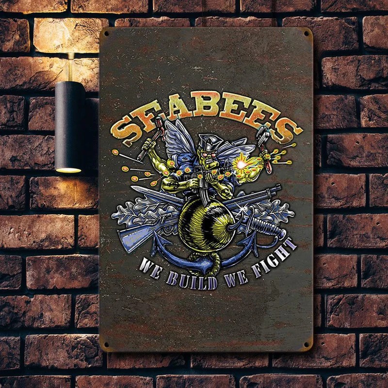 US Navy Seabee Metal Sign - Veteran UX
